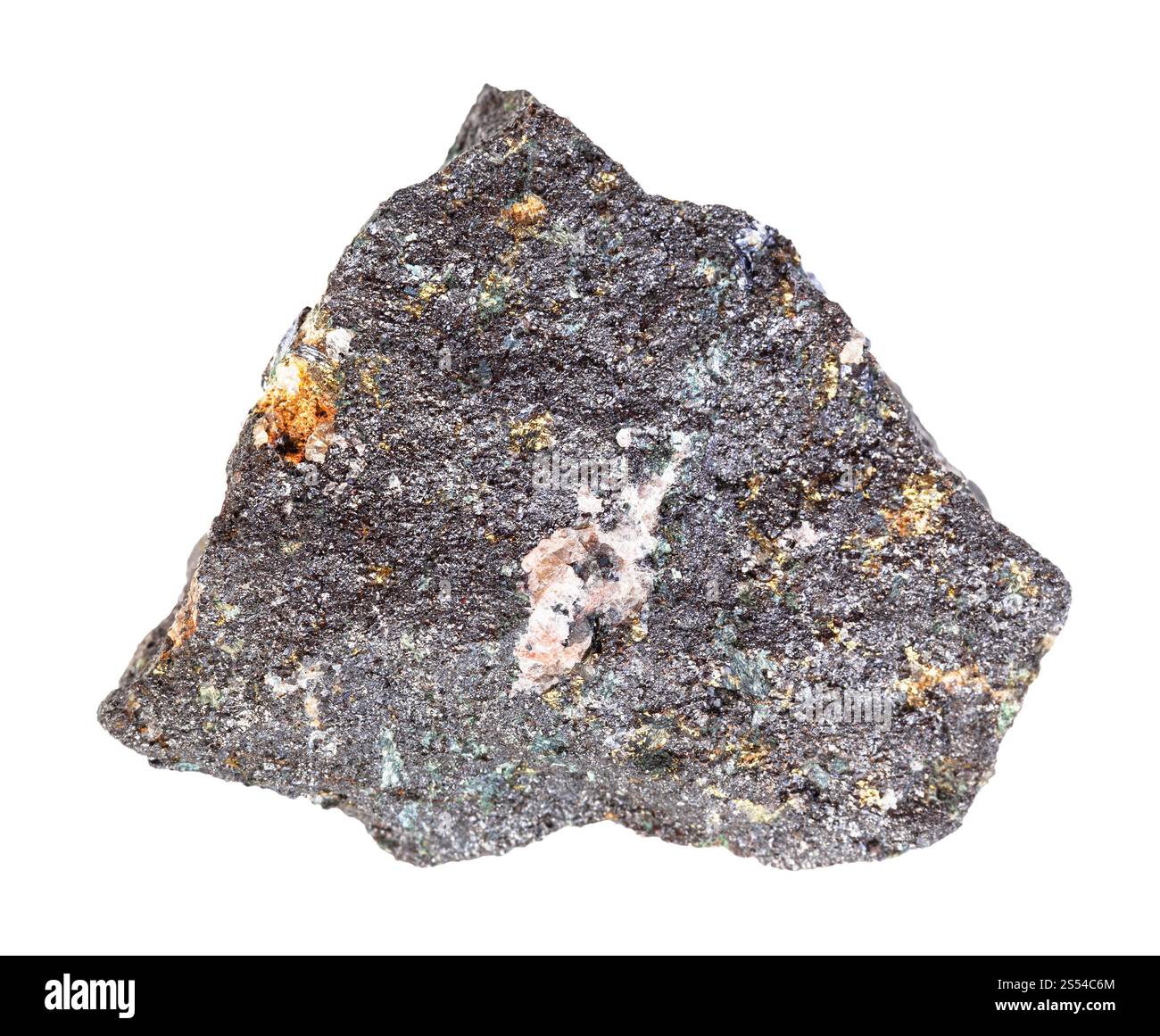 closeup of sample of natural mineral from geological collection - rough ...
