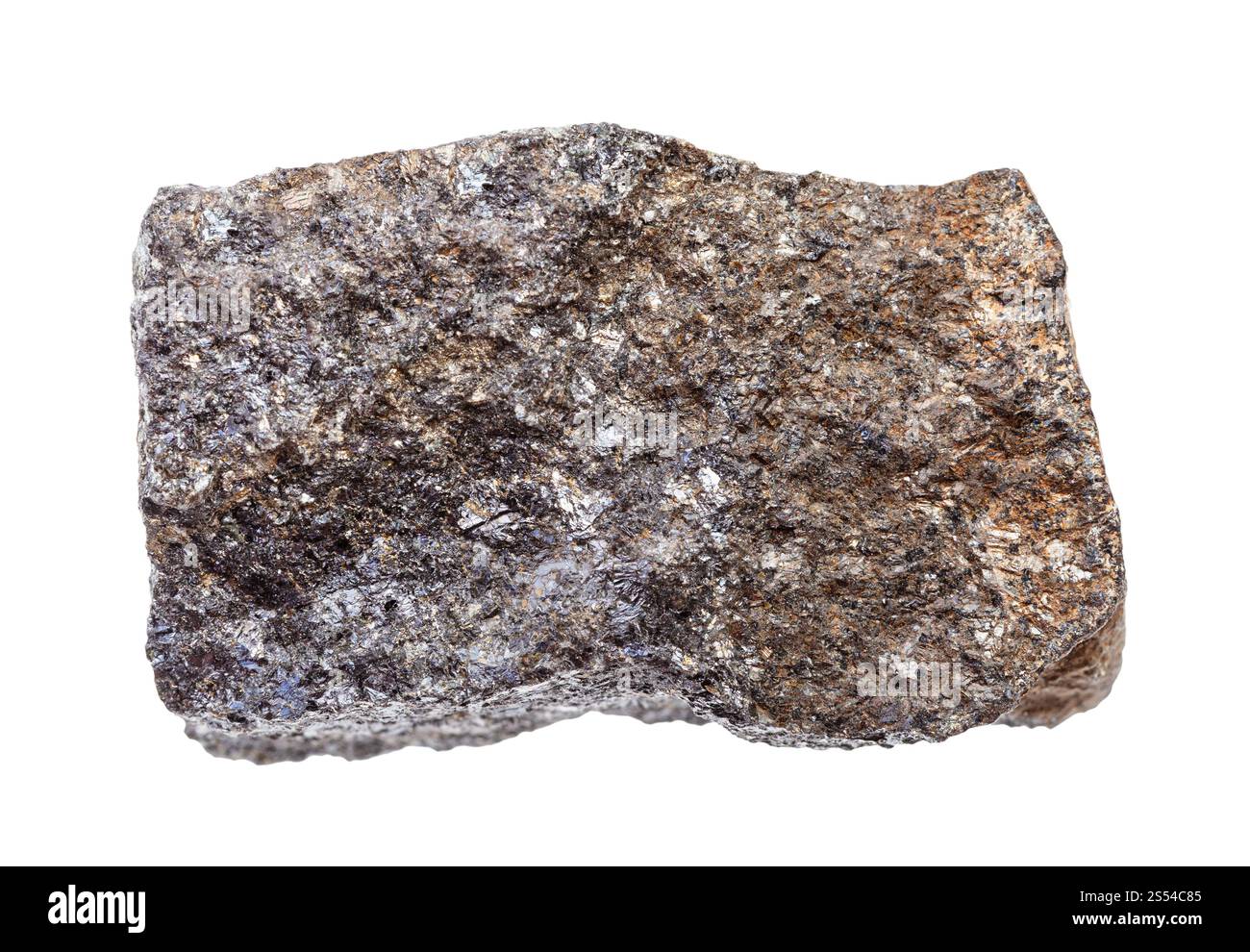 closeup of sample of natural mineral from geological collection - rough ...