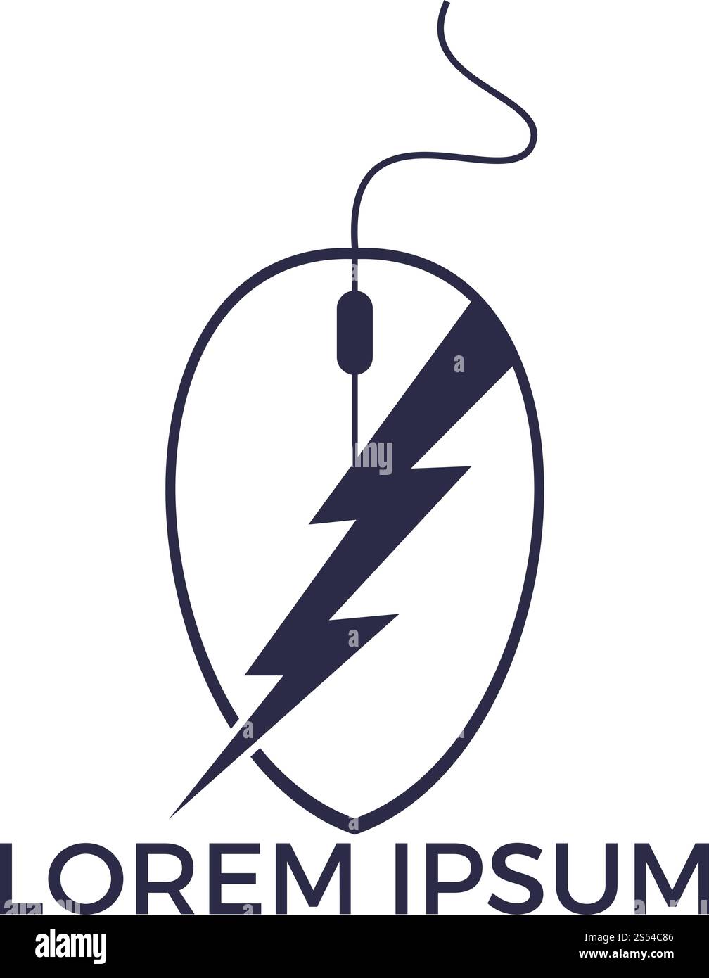 Online Electricity Logo Design. Cursor and thunderbolt logo design template Stock Vector Image ...
