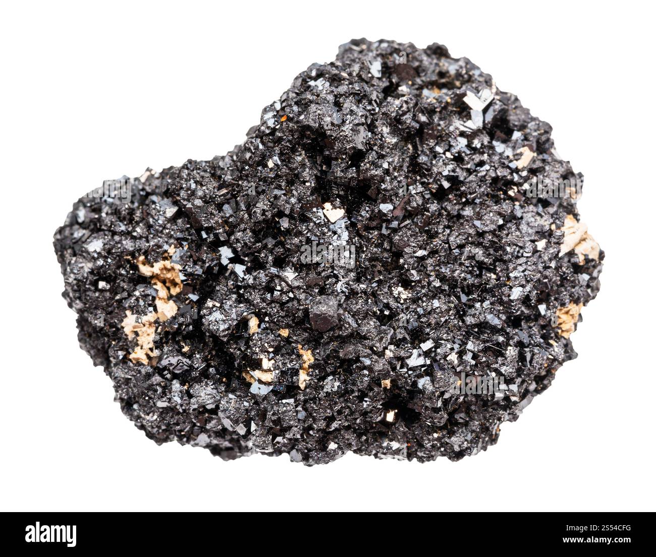 closeup of sample of natural mineral from geological collection ...