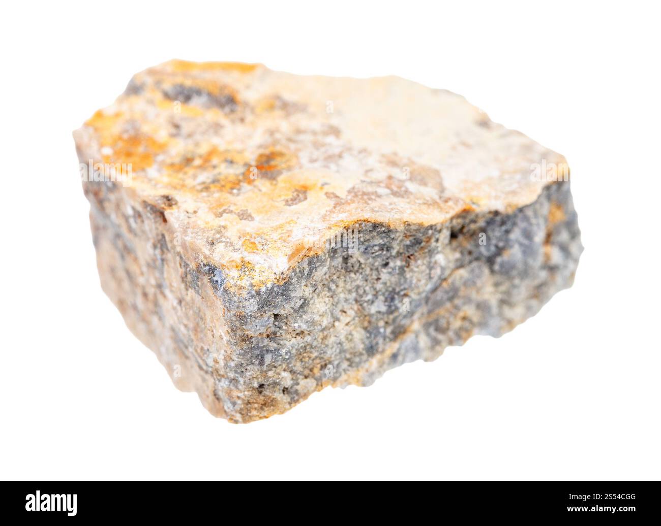 closeup of sample of natural mineral from geological collection - rough ...