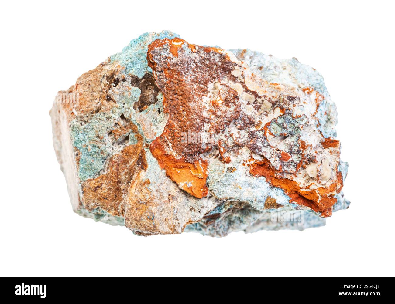 closeup of sample of natural mineral from geological collection ...