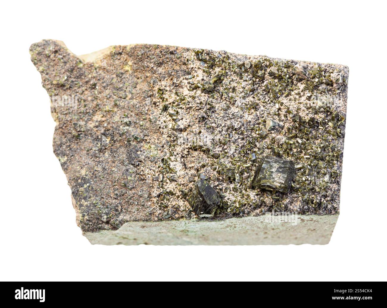 closeup of sample of natural mineral from geological collection ...