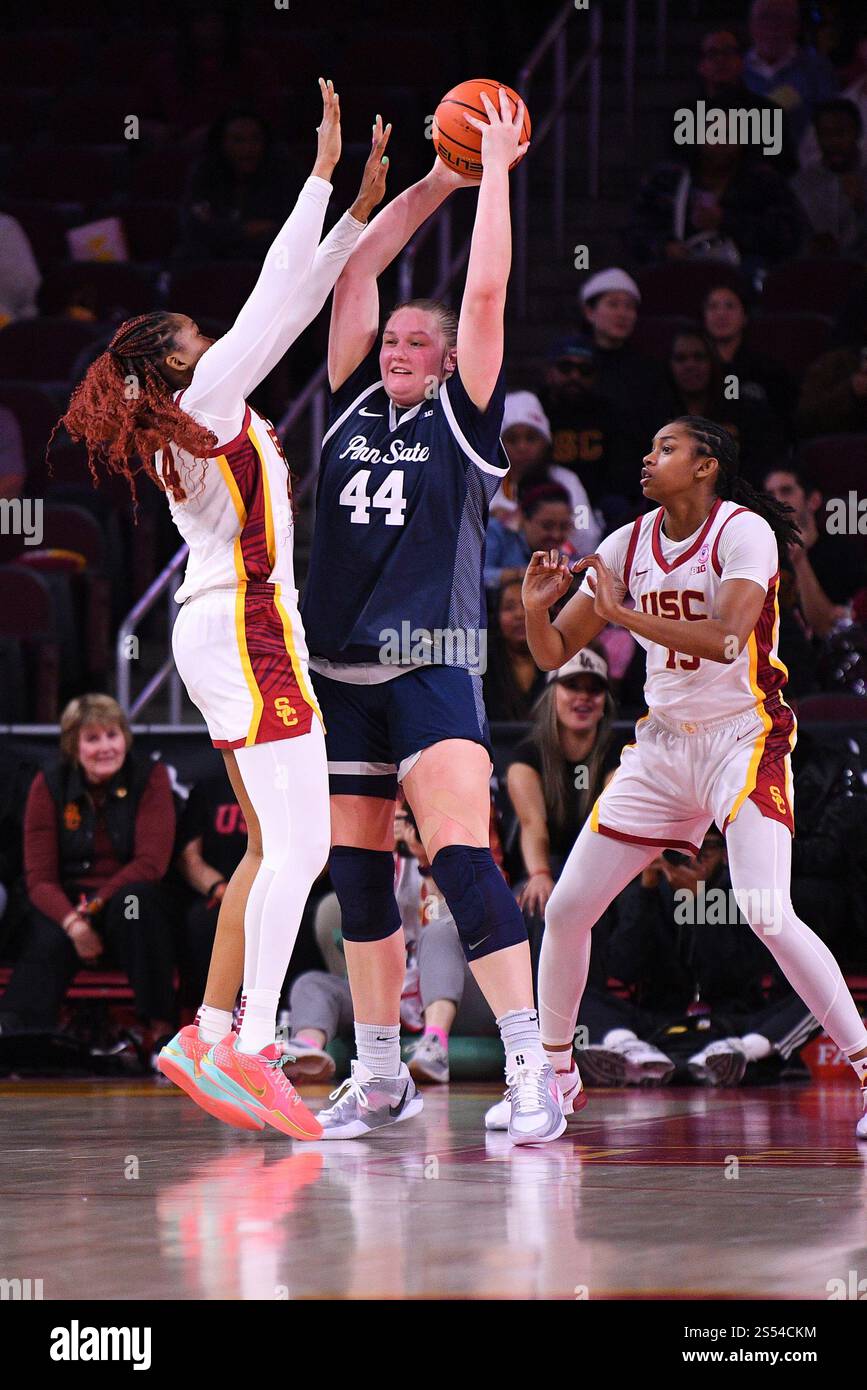 LOS ANGELES, CA - JANUARY 12: USC Trojans forward Kiki Iriafen (44) and ...