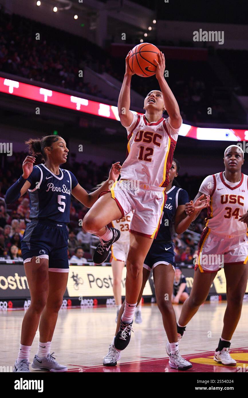 LOS ANGELES, CA - JANUARY 12: USC Trojans guard JuJu Watkins (12 ...