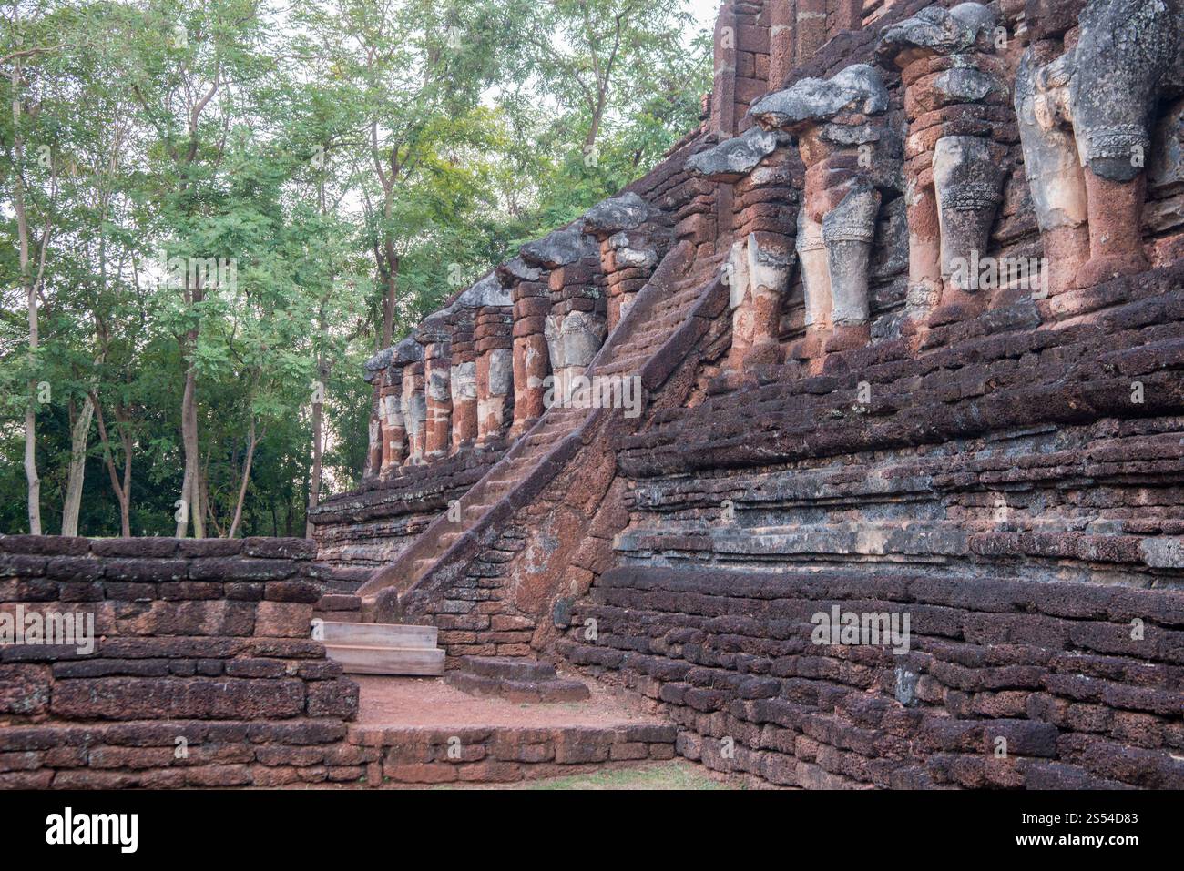 The Wat Chang Rob Temple in the town of Kamphaeng Phet in the Kamphaeng ...