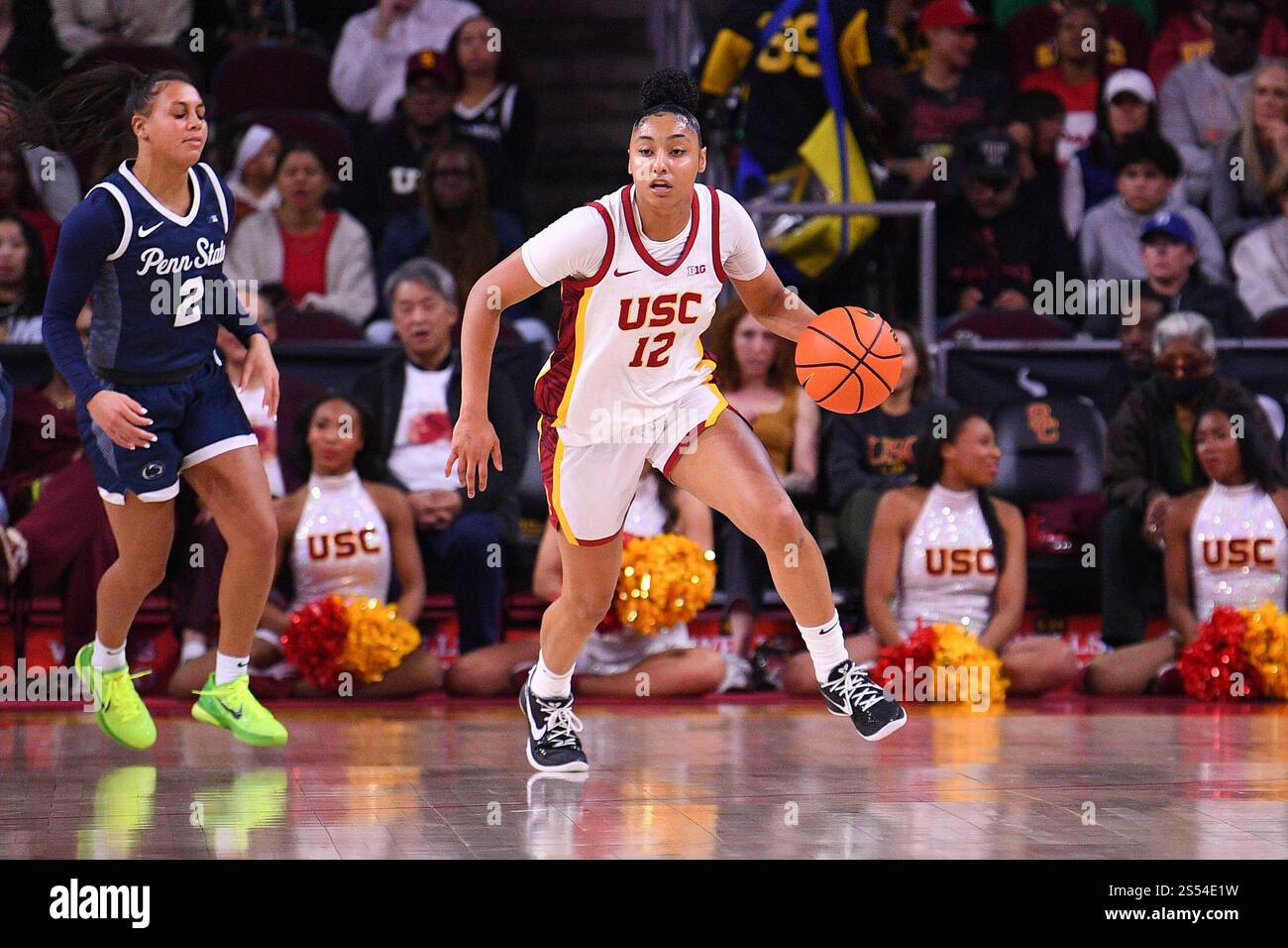 LOS ANGELES, CA - JANUARY 12: USC Trojans guard JuJu Watkins (12 ...