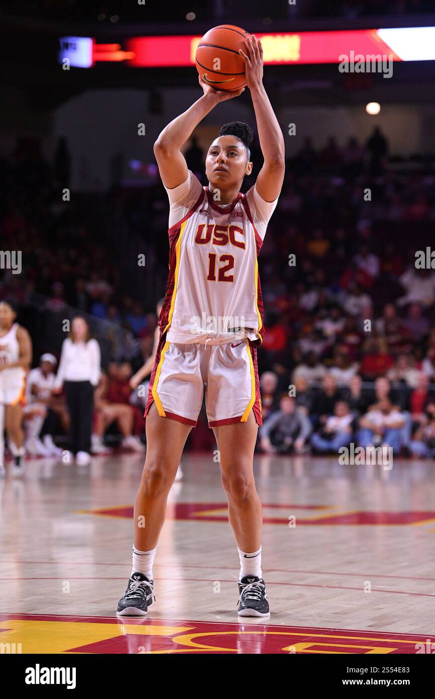 LOS ANGELES, CA - JANUARY 12: USC Trojans guard JuJu Watkins (12 ...