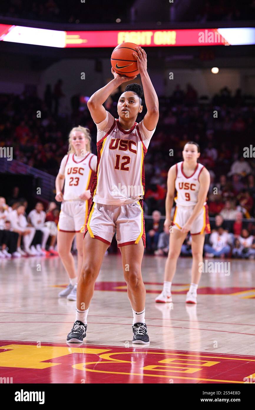 LOS ANGELES, CA - JANUARY 12: USC Trojans guard JuJu Watkins (12 ...