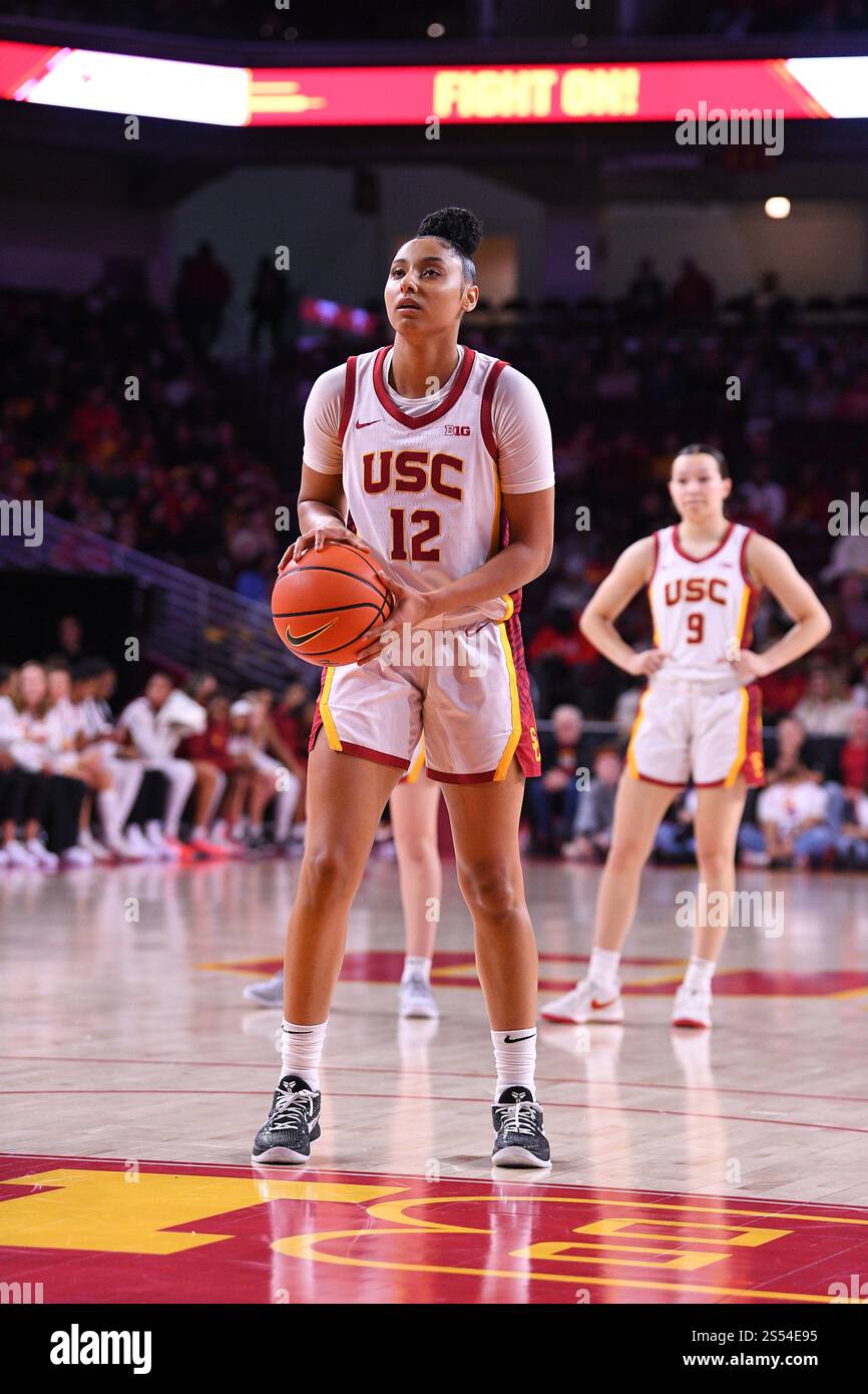 LOS ANGELES, CA - JANUARY 12: USC Trojans guard JuJu Watkins (12 ...