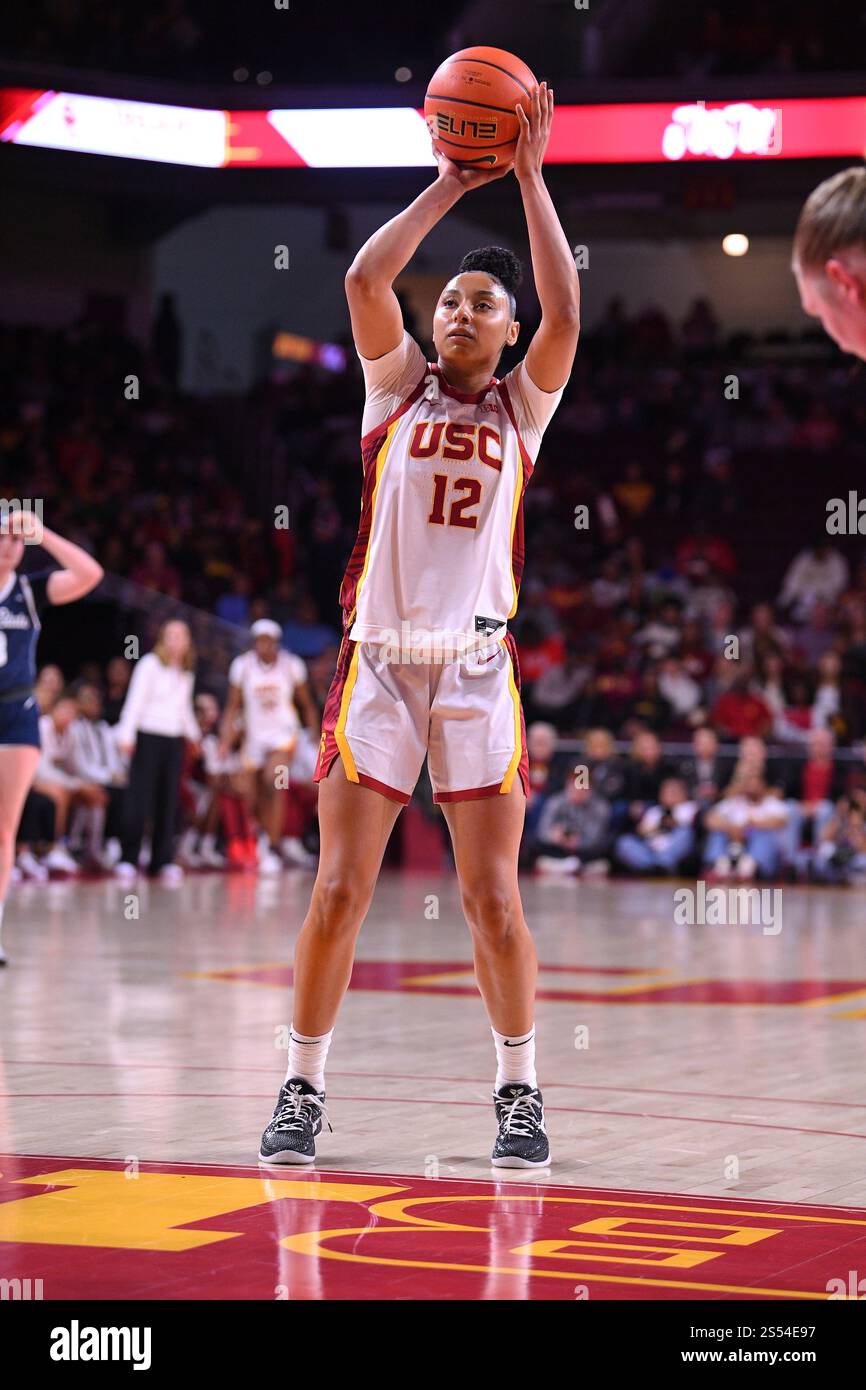 LOS ANGELES, CA - JANUARY 12: USC Trojans guard JuJu Watkins (12 ...