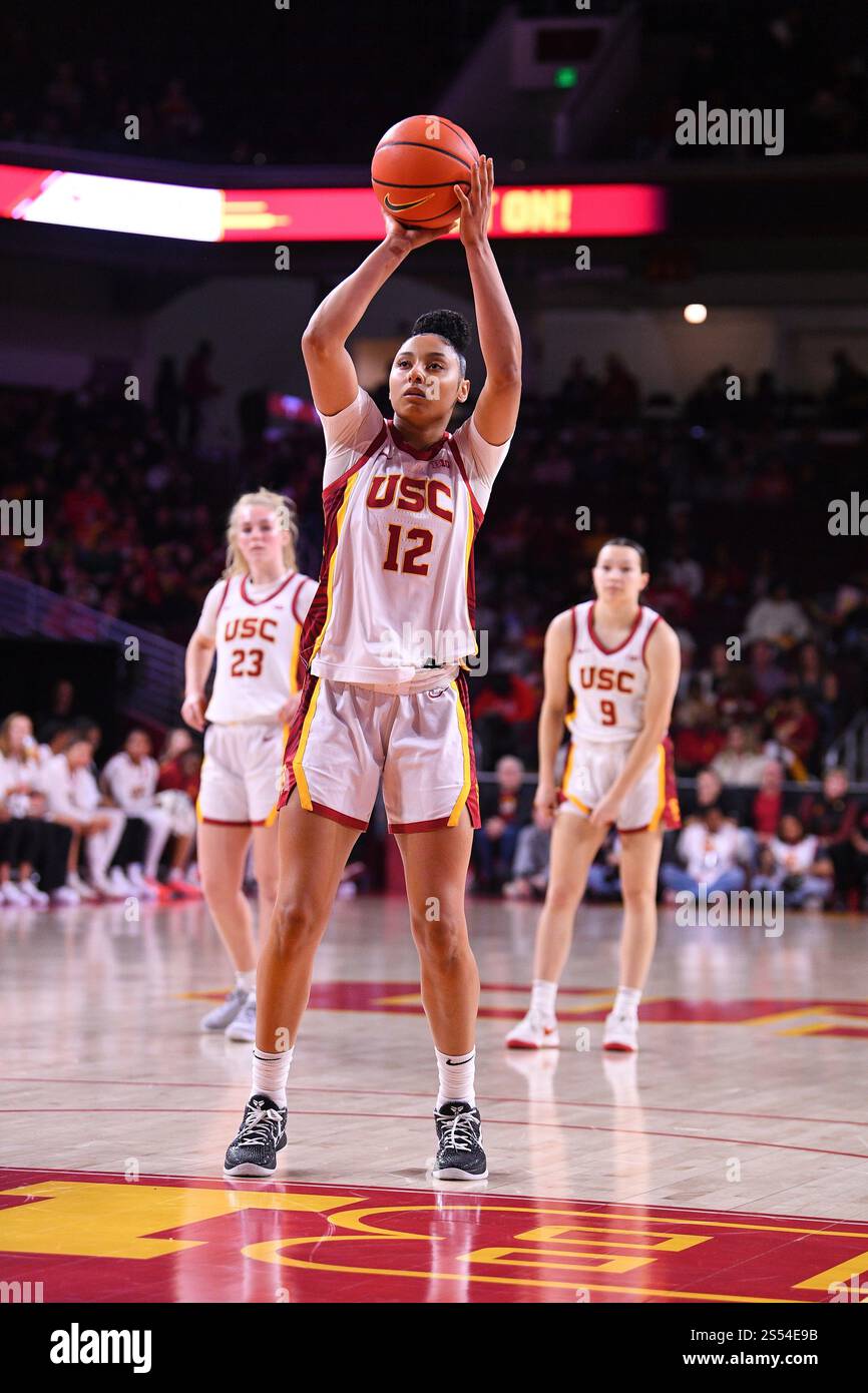 LOS ANGELES, CA - JANUARY 12: USC Trojans guard JuJu Watkins (12 ...