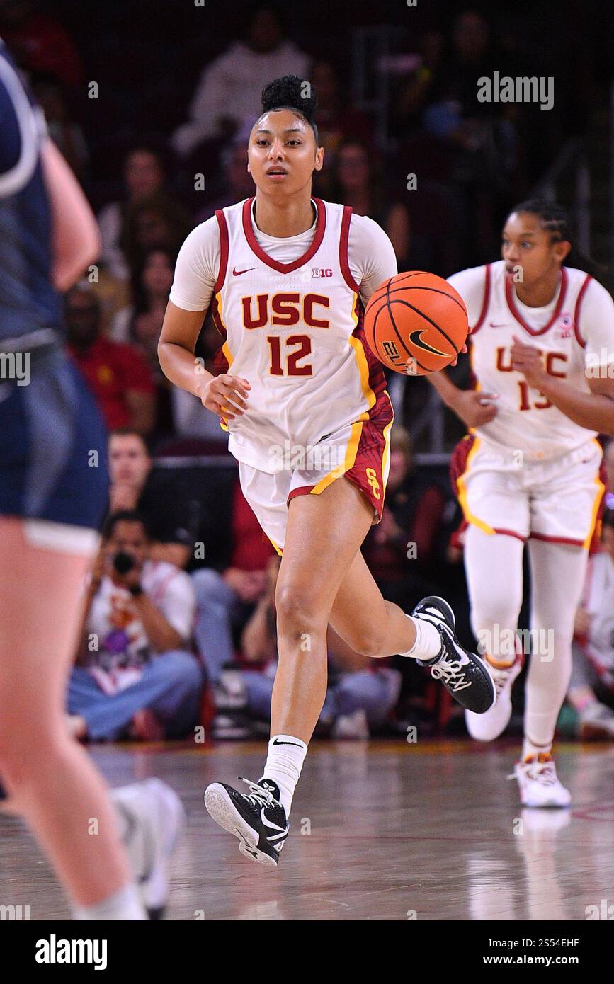 LOS ANGELES, CA - JANUARY 12: USC Trojans guard JuJu Watkins (12 ...