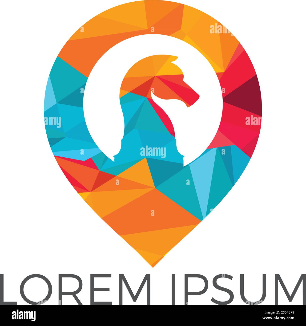 Chess and map pointer logo design. Game and GPS locator symbol or icon ...