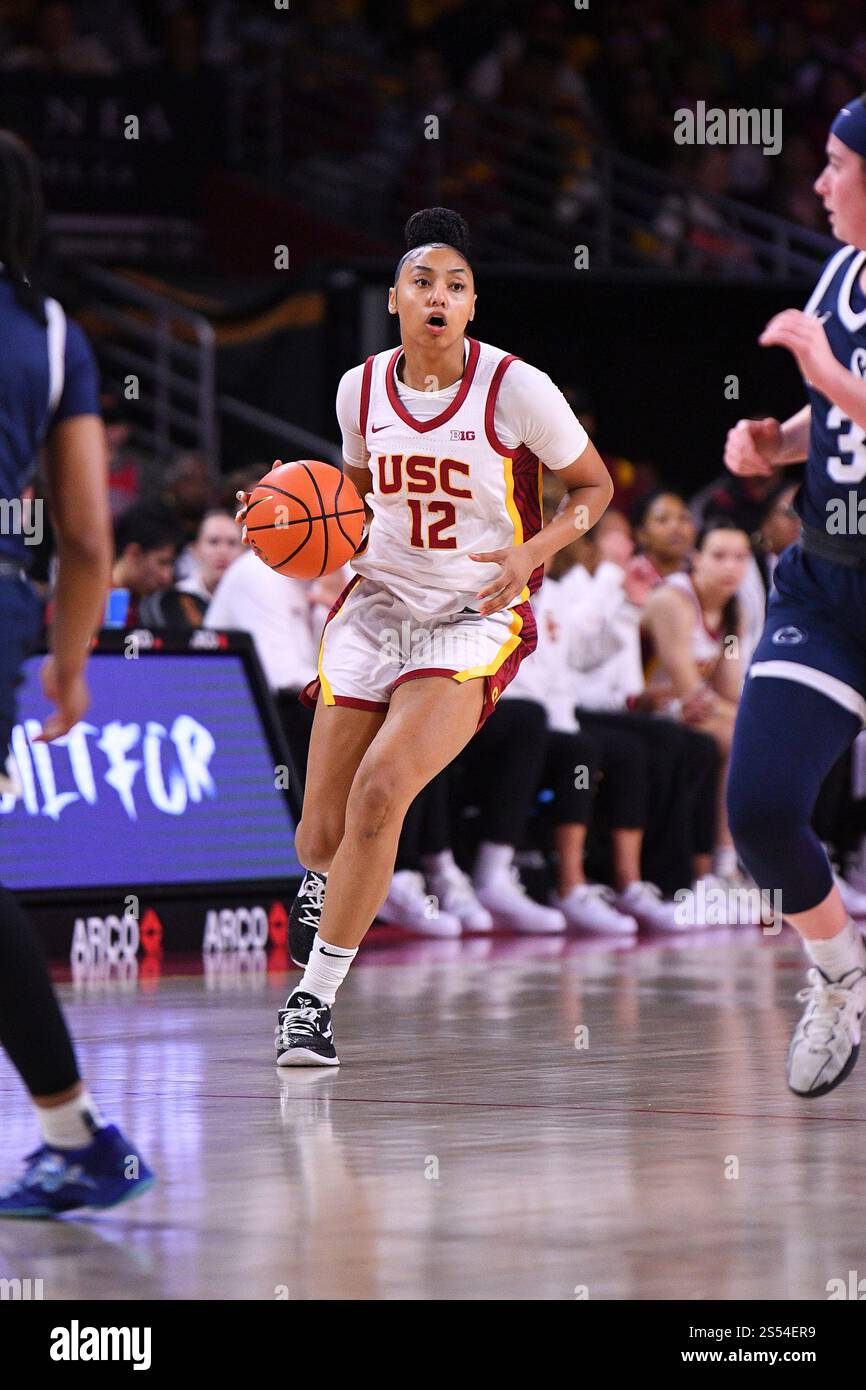 LOS ANGELES, CA - JANUARY 12: USC Trojans guard JuJu Watkins (12 ...