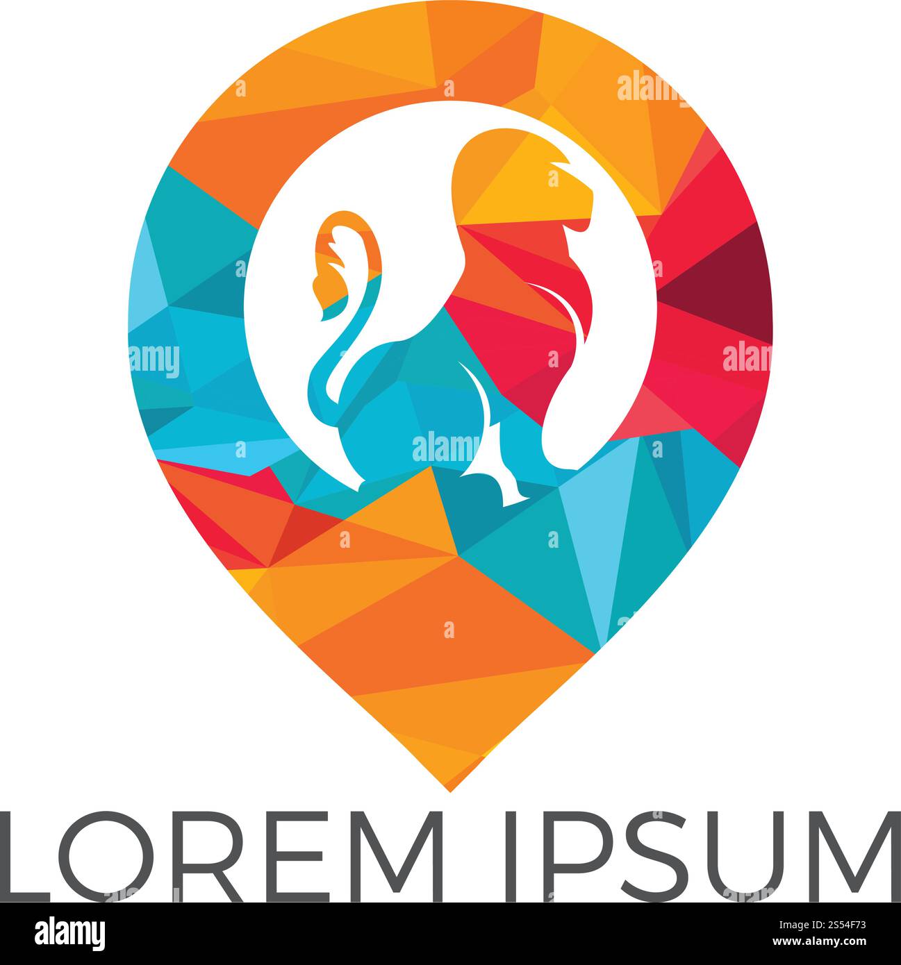 Lion and map pointer logo design. Lion locator logo design. Animal ...