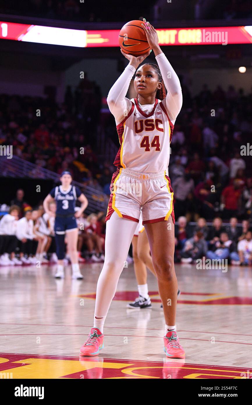 LOS ANGELES, CA - JANUARY 12: USC Trojans forward Kiki Iriafen (44 ...