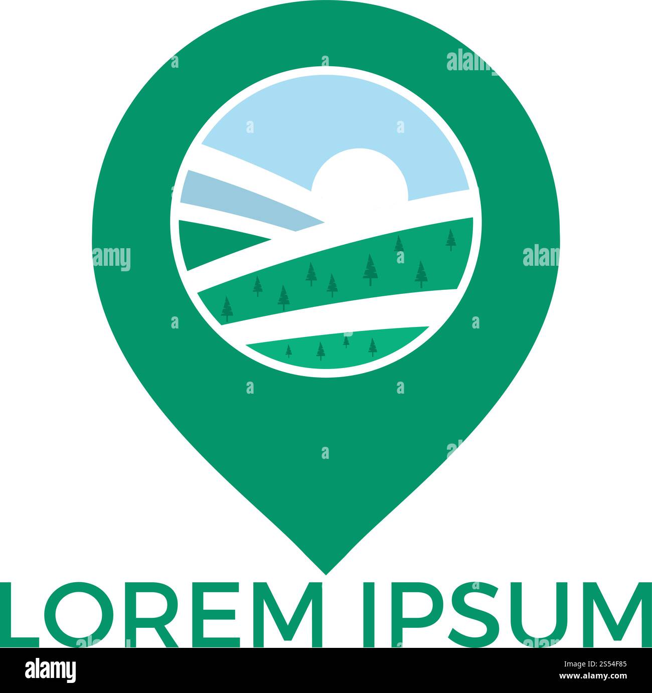 GPS landscape vector logo design. Navigation vector logo. Travel vector ...