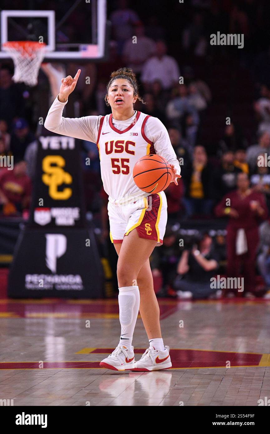 LOS ANGELES, CA - JANUARY 12: USC Trojans guard Talia von Oelhoffen (55 ...