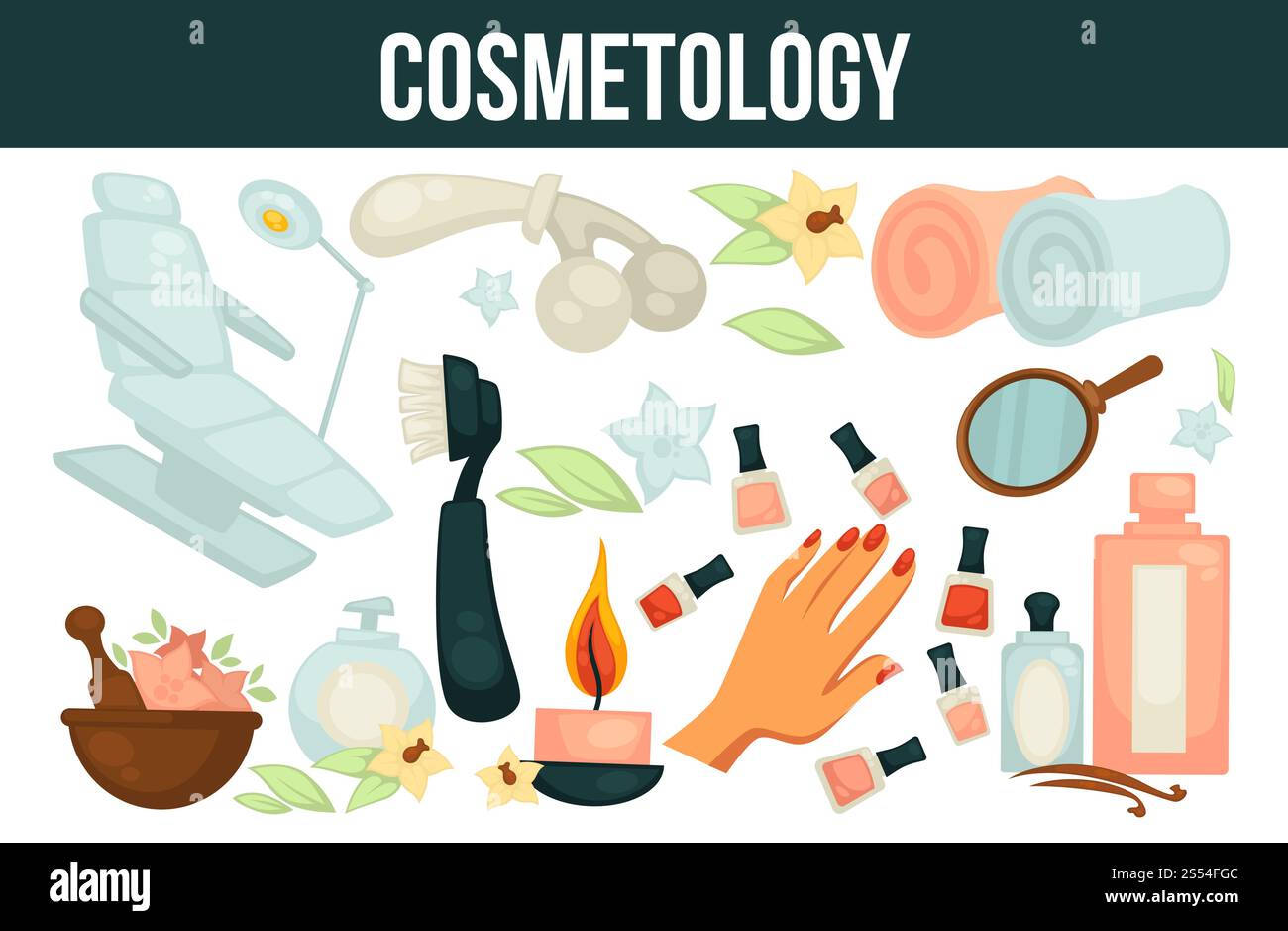 Cosmetology services for beauty and health promotional poster ...