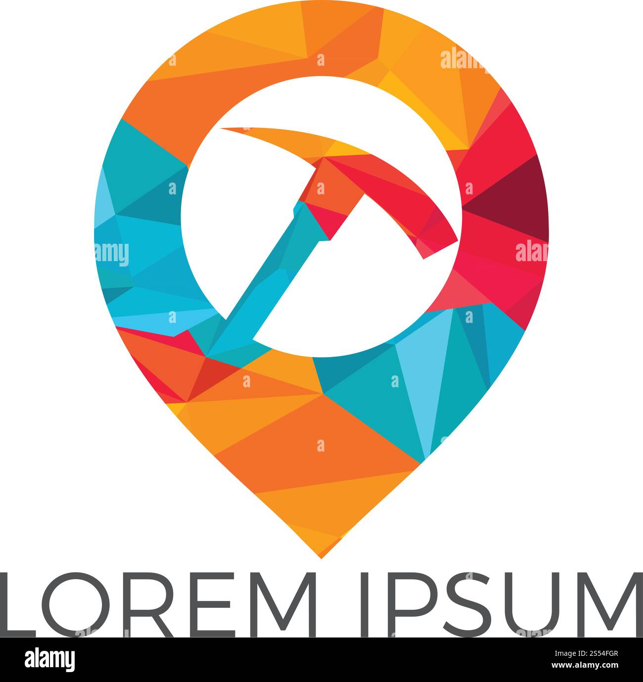 Factory and map pointer logo design. Industry locator logo design ...