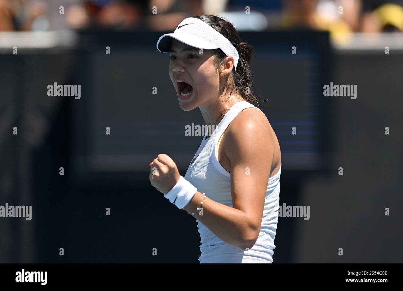 Melbourne, Australia. 14th Jan, 2025. Emma Raducanu of Great Britain ...