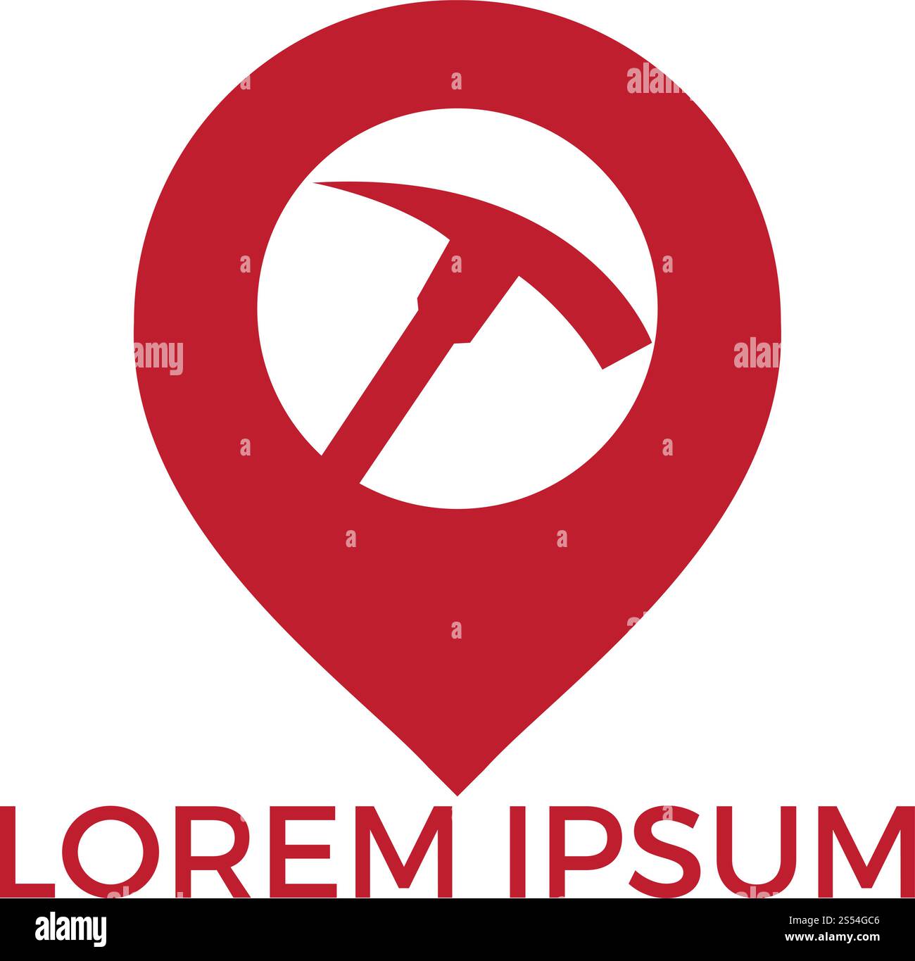 Factory and map pointer logo design. Industry locator logo design ...