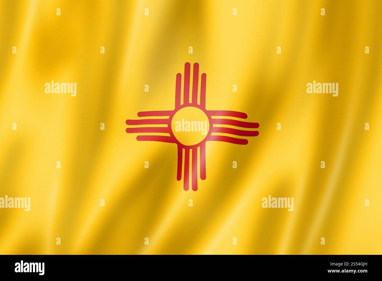 New Mexico flag, united states waving banner collection. 3D ...