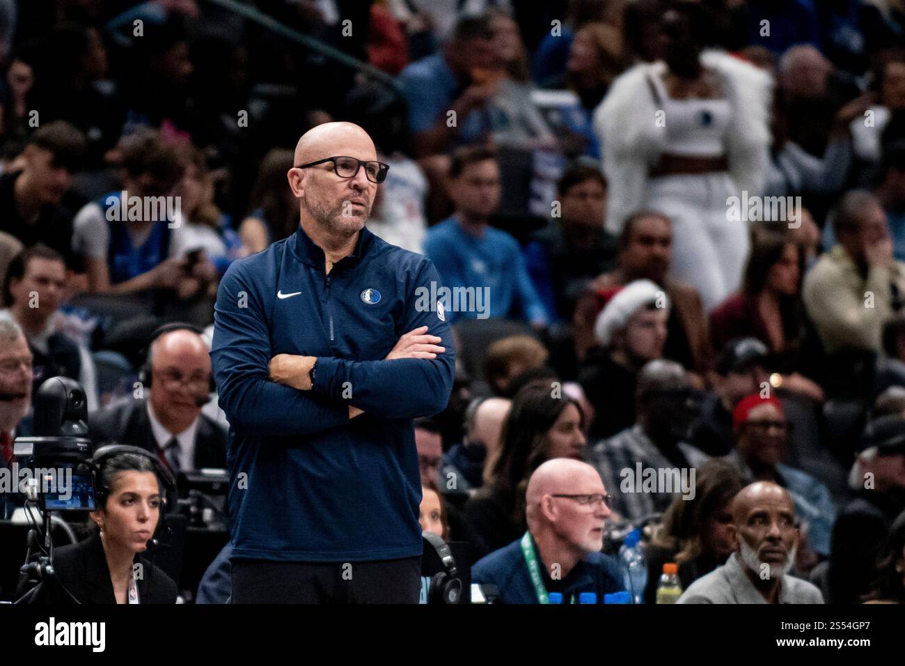 Dallas Mavericks Head Coach Jason Kidd looks on after a play during an ...
