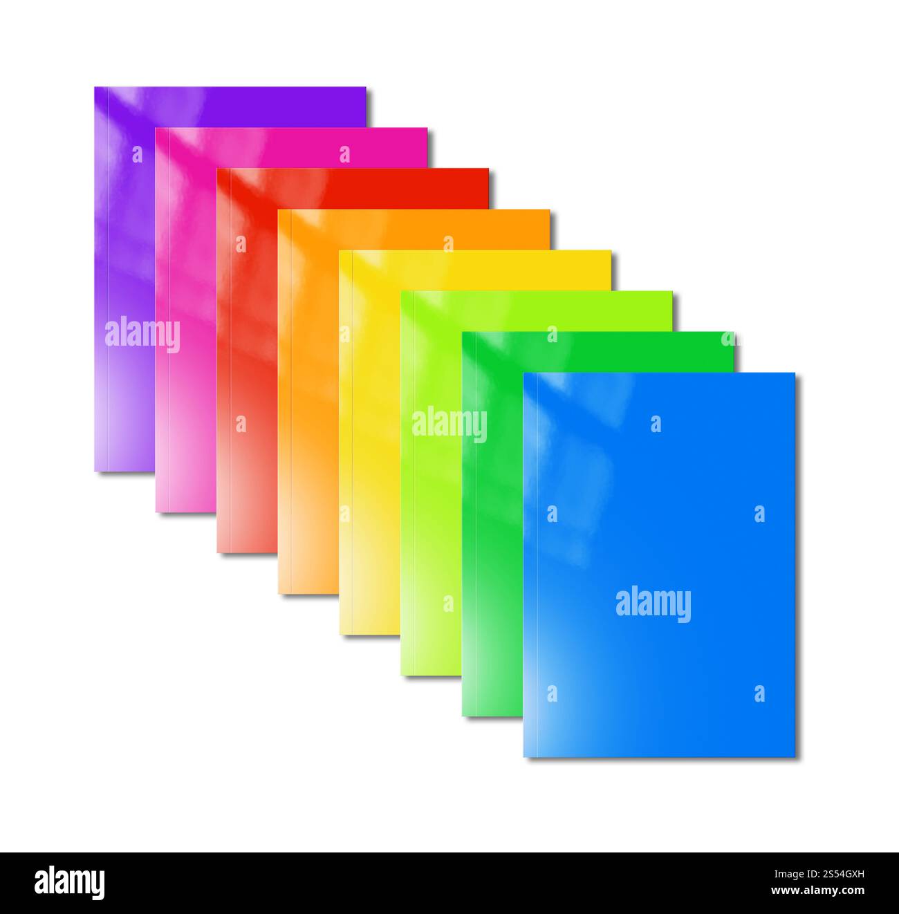 Multi color booklet covers range isolated on white background - mockup ...
