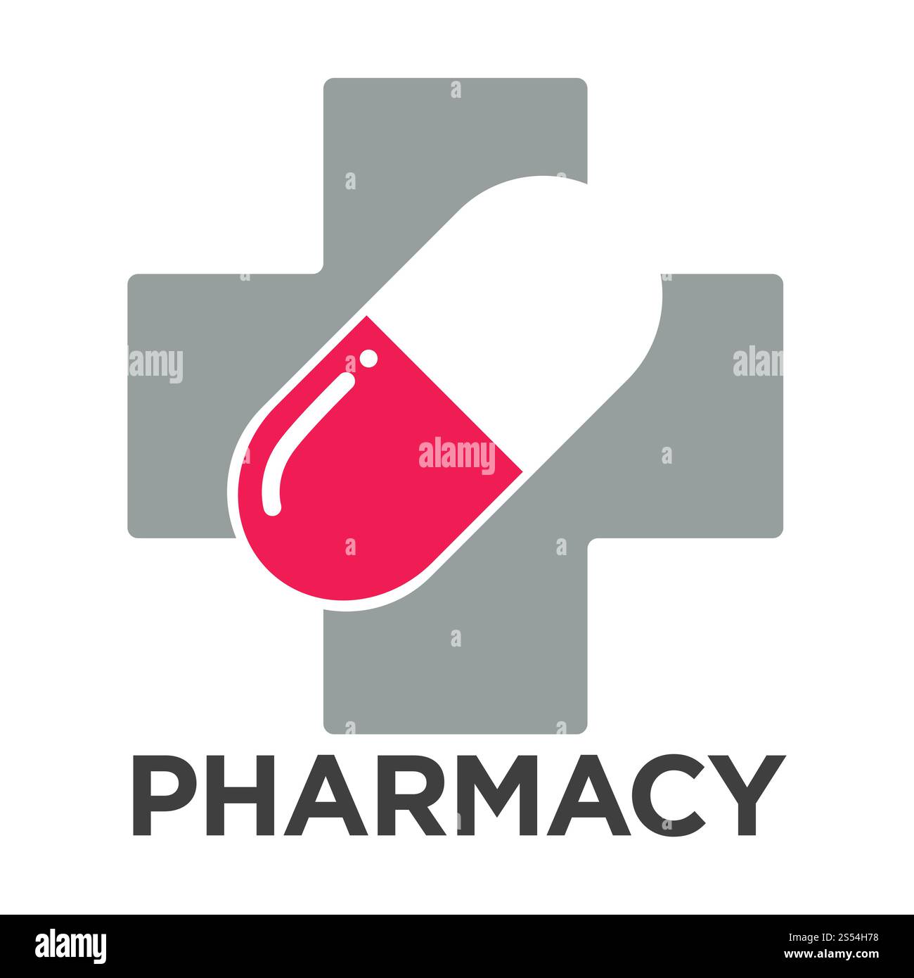 Pharmacy or drugstore logo template. Vector cross and pill isolated ...