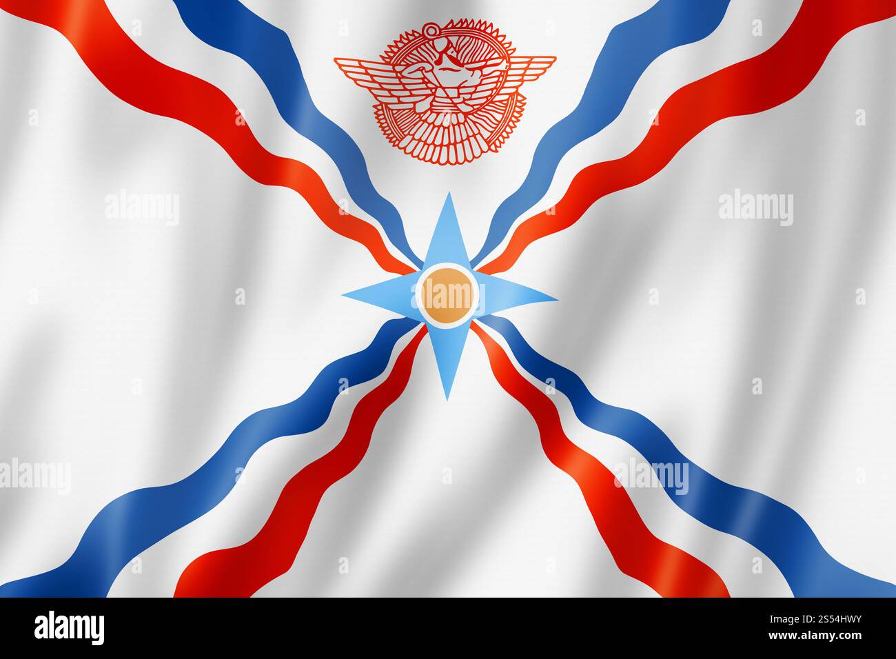 Assyrians ethnic flag. 3D illustration. Assyrians ethnic flag Stock ...