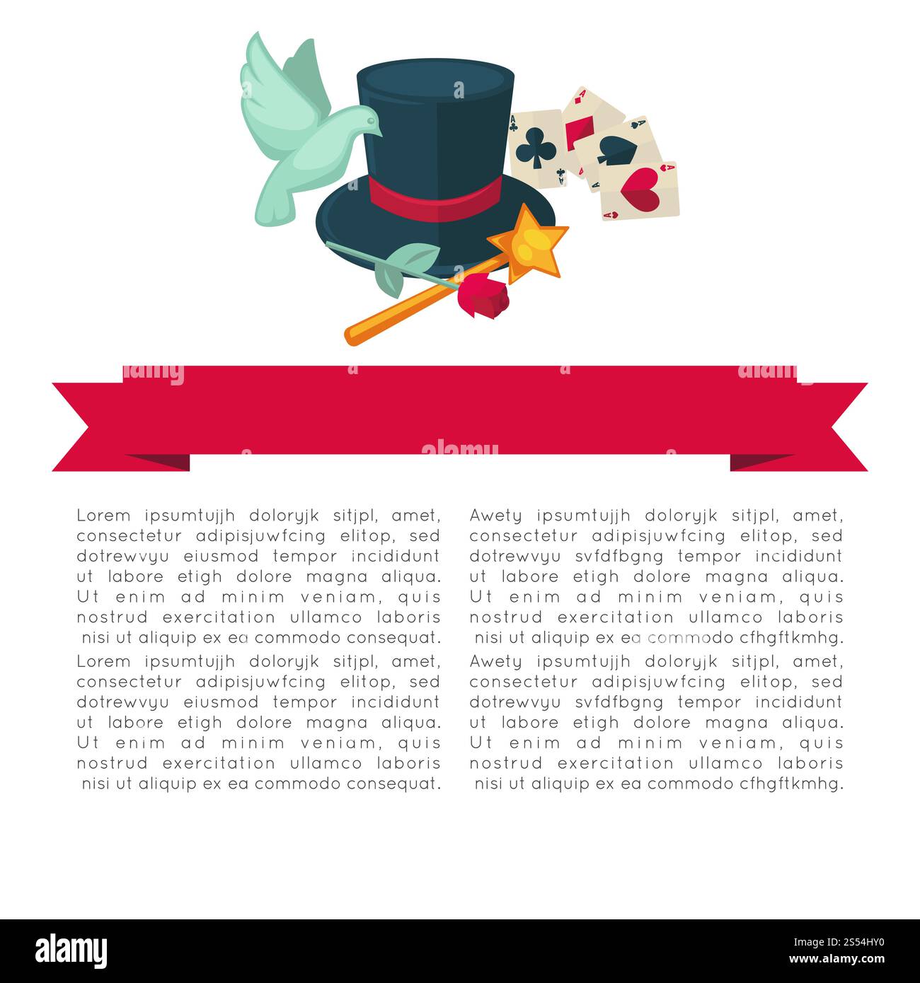 Magic show poster design of magician trick equipment of magic hat and ...