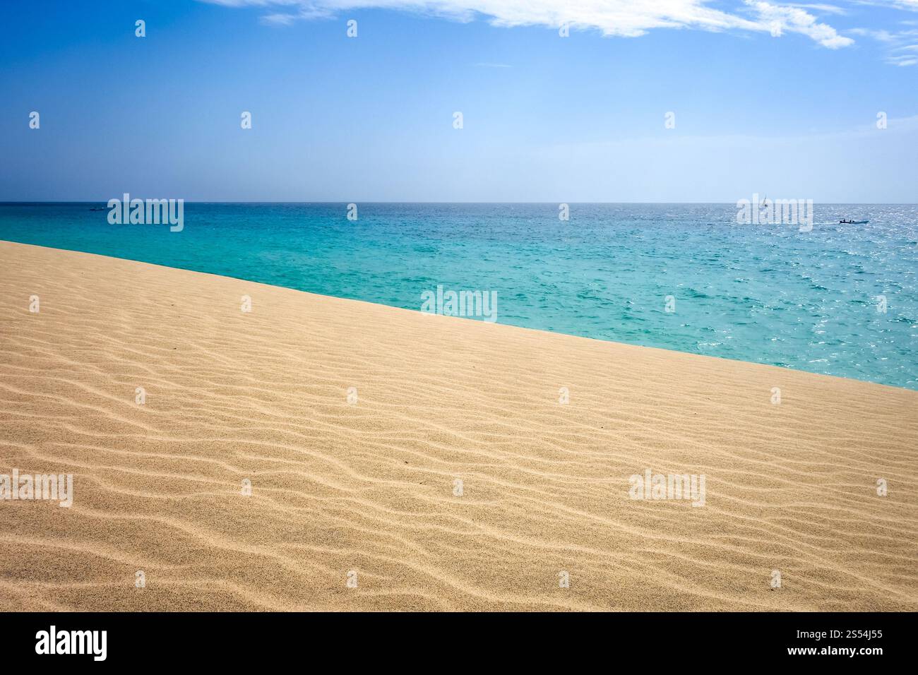 Ponta preta beach and dune in Santa Maria, Sal Island, Cape Verde ...