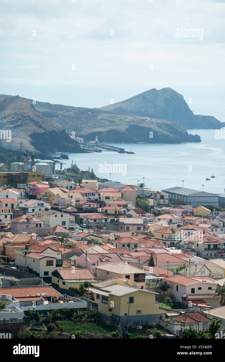The Town of Canical on the coast at east Madeira on the Island Madeira ...