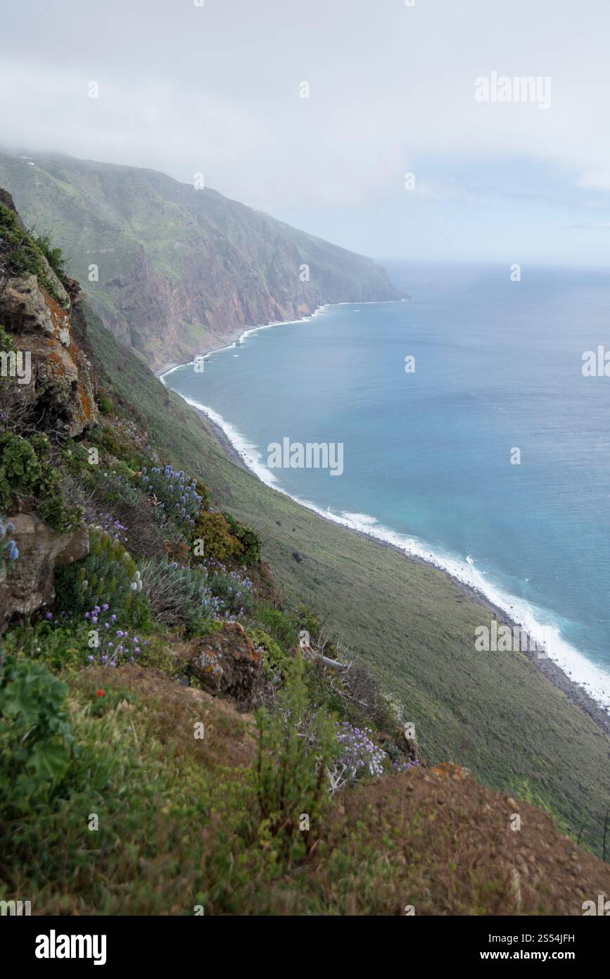the landscape of Ponta do Pargo on the Island of Madeira in the ...