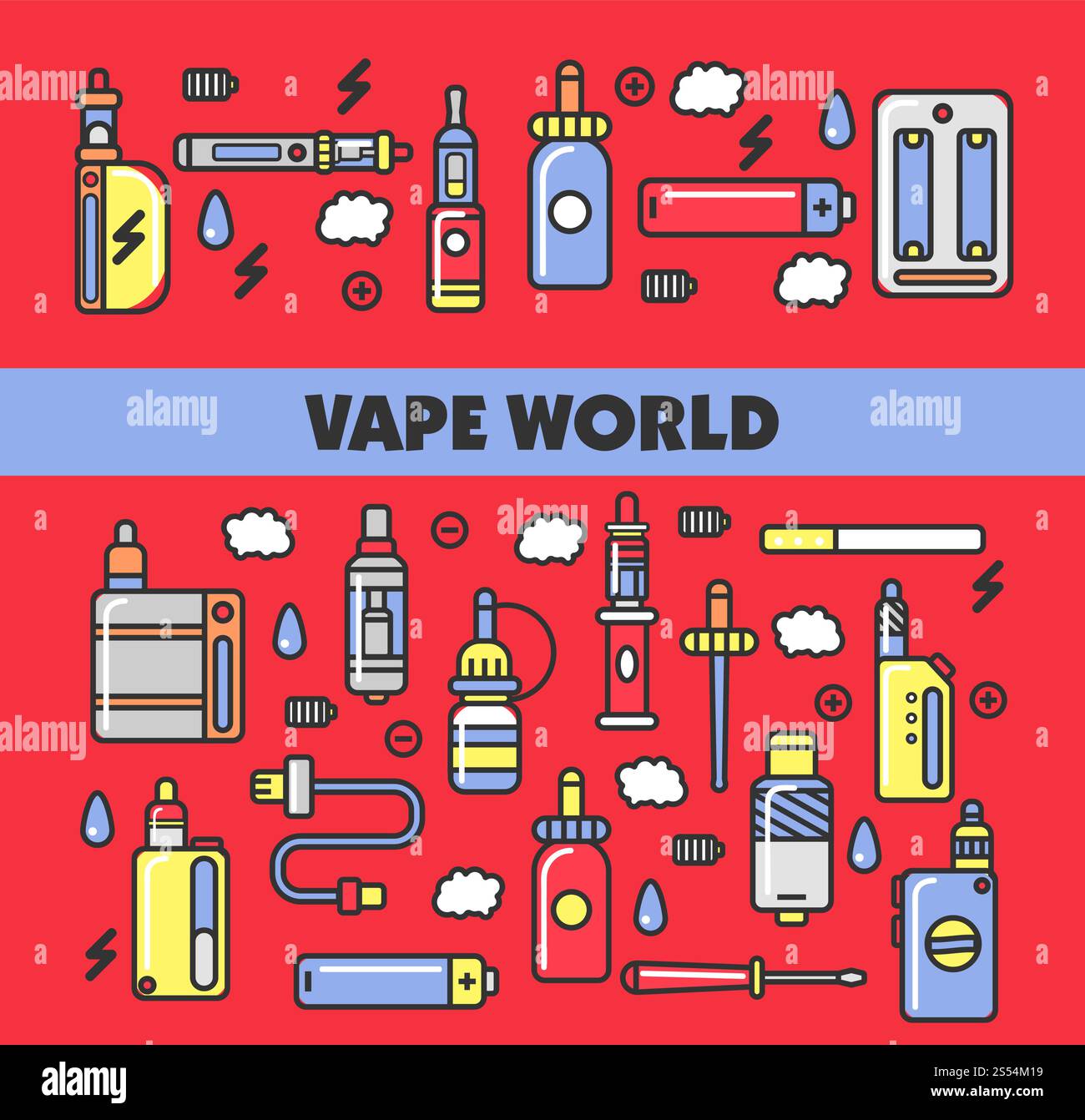 Vape products promotional poster with modern devices for smoking that ...