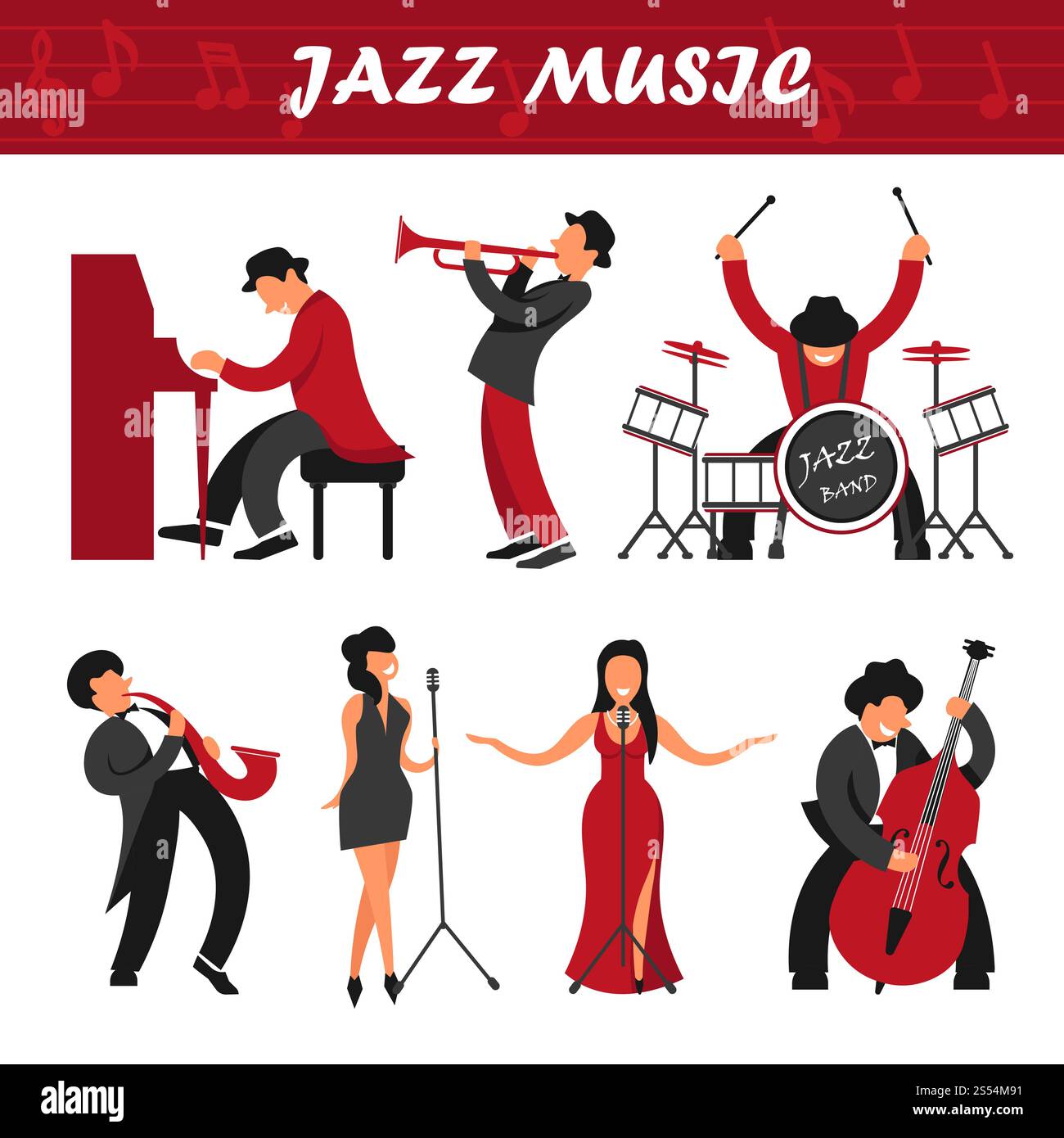 Singers and performers vector icons man hi-res stock photography and ...