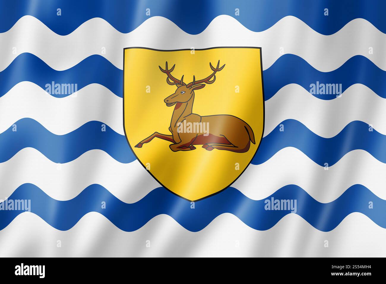 Hertfordshire County flag, United Kingdom waving banner collection. 3D ...