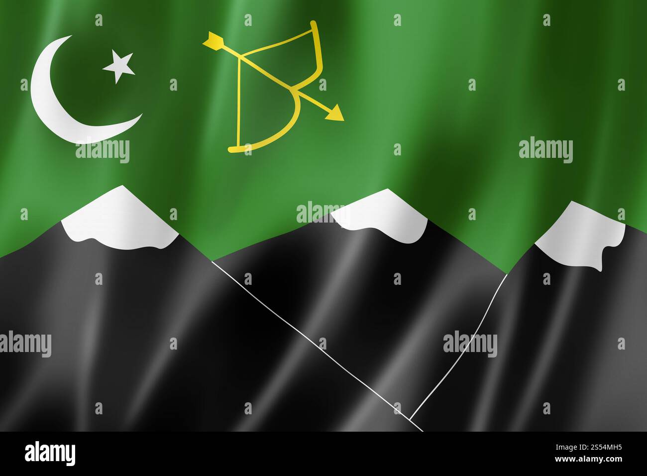 Burusho people ethnic flag, Pakistan. 3D illustration Stock Photo - Alamy