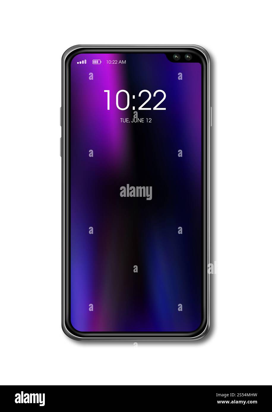 All screen digital realistic blank smartphone mockup isolated on white ...