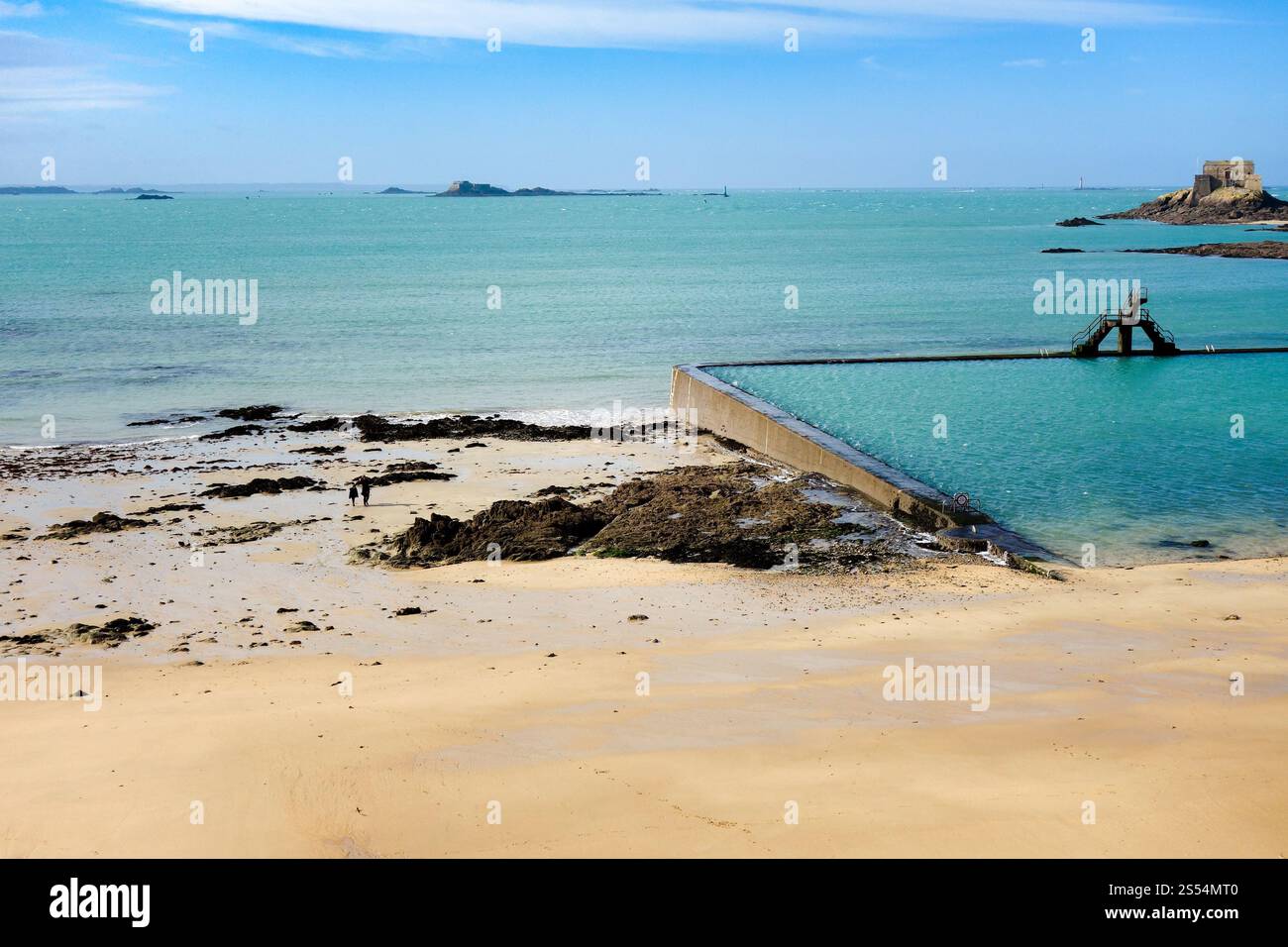 Saint-Malo natural swimming pool and diving, brittany, France. Saint ...