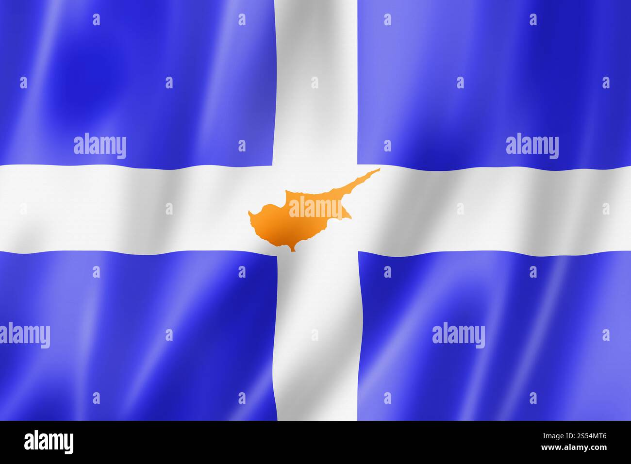 Greek Cypriots ethnic flag, Europe. 3D illustration. Greek Cypriots ...