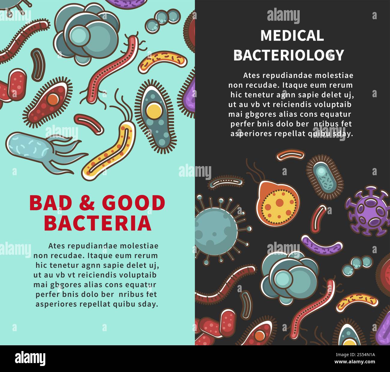 Bacteria poster for medical bacteriology or viruses and bacteria ...