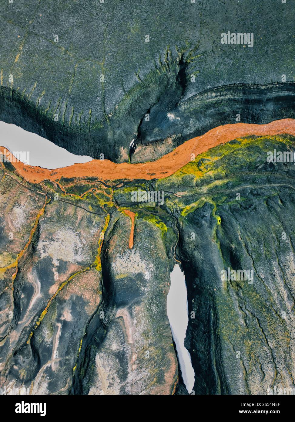 Aerial view of sediment-rich rivers in Iceland, creating stunning ...