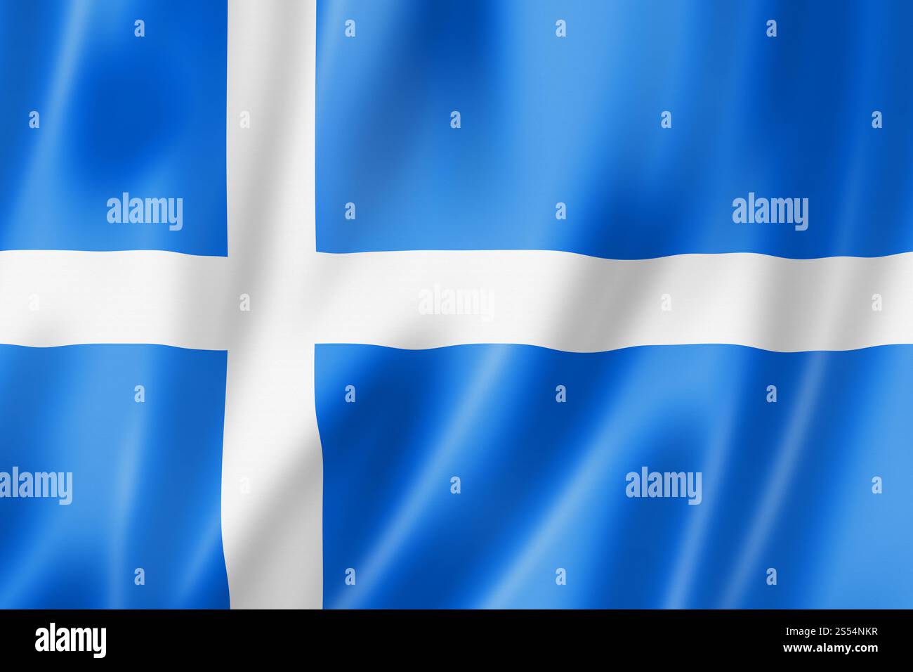 Shetland County flag, United Kingdom waving banner collection. 3D ...