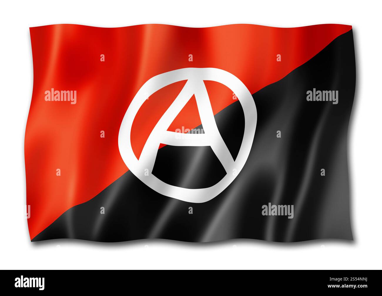 Anarchy flag, three dimensional render, isolated on white. Anarchy flag ...