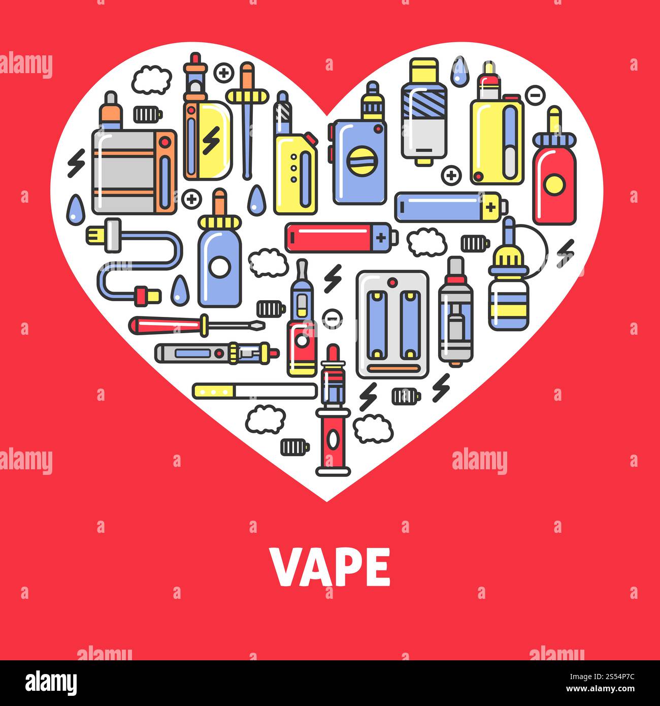 Vape products promotional poster with modern devices for smoking that ...