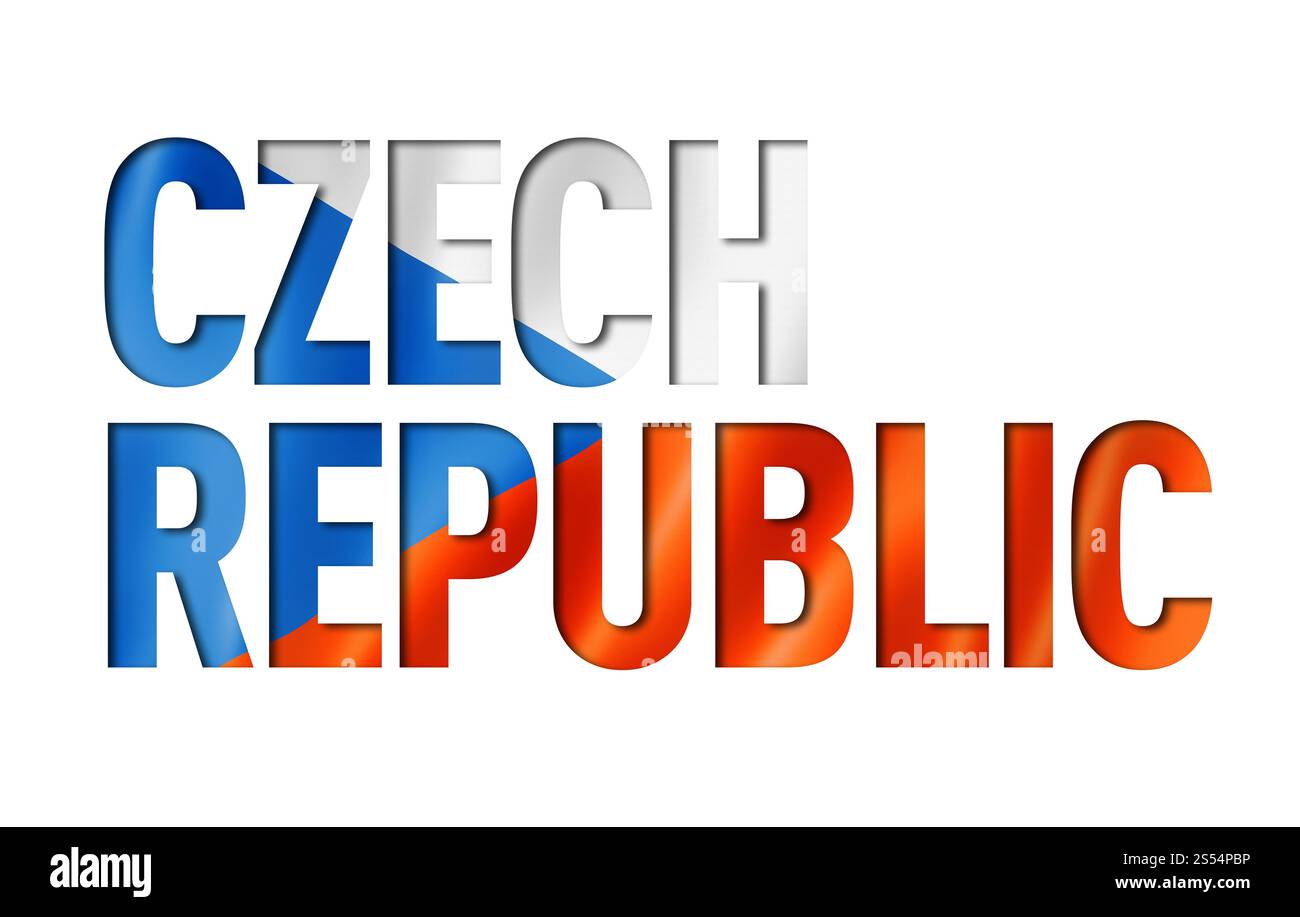 Czech Republic flag text font. National symbol background. Czech flag ...