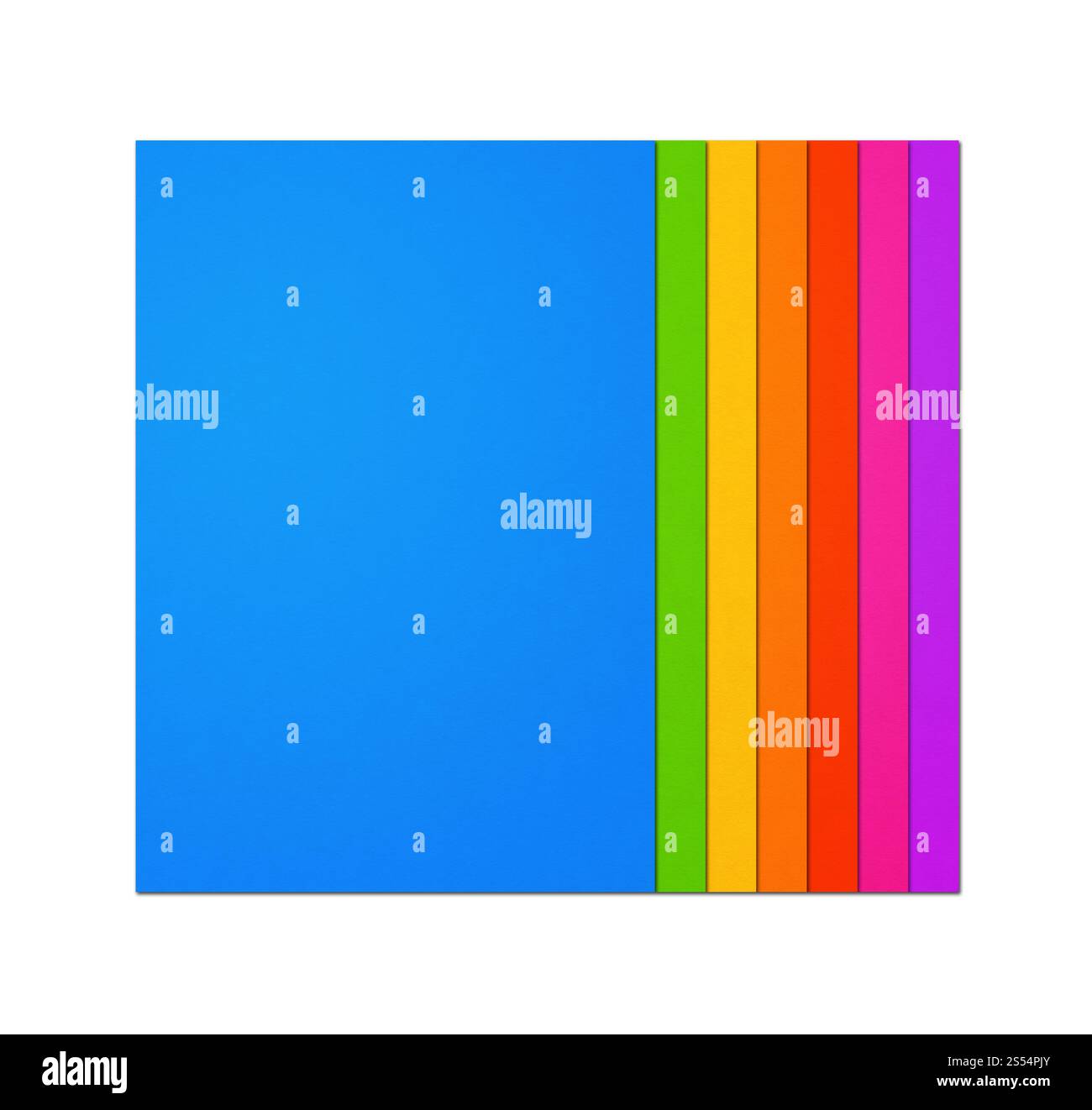 Colorful rainbow Blank A4 paper sheet range isolated on white ...